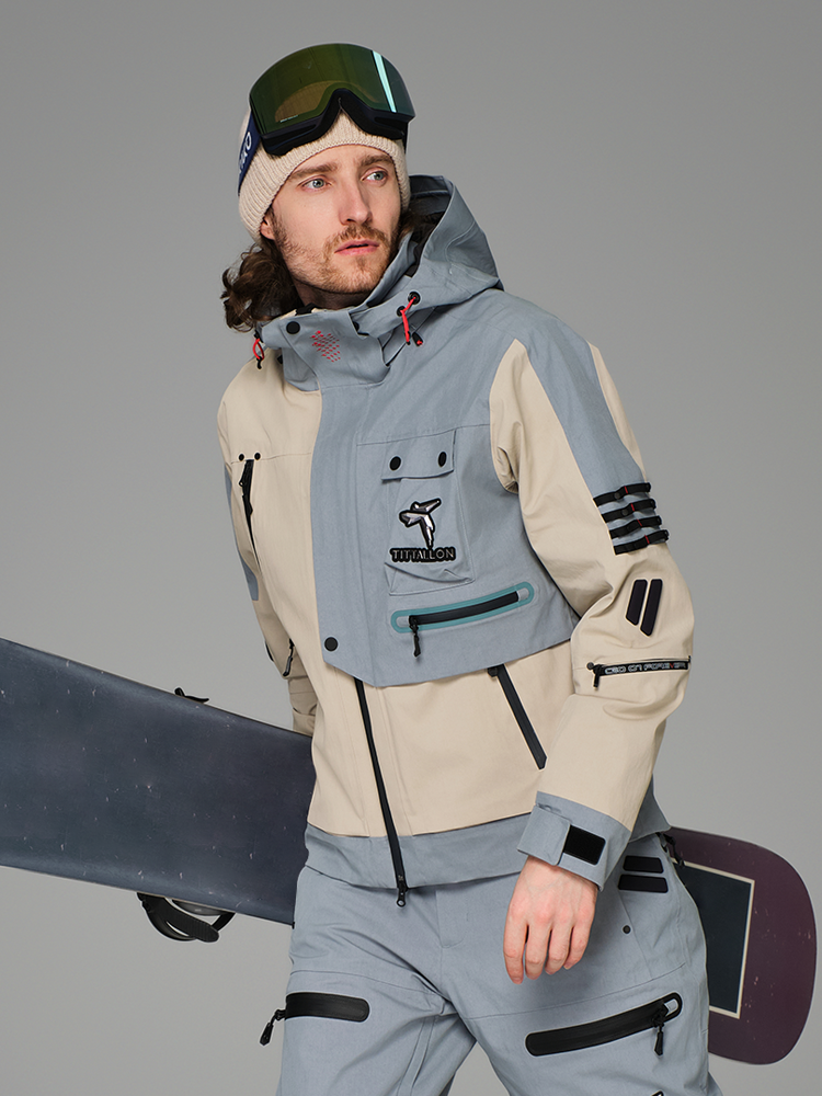 Terracotta Colorblock Snowboard Jacket Unisex | Waterproof & Stylish ...